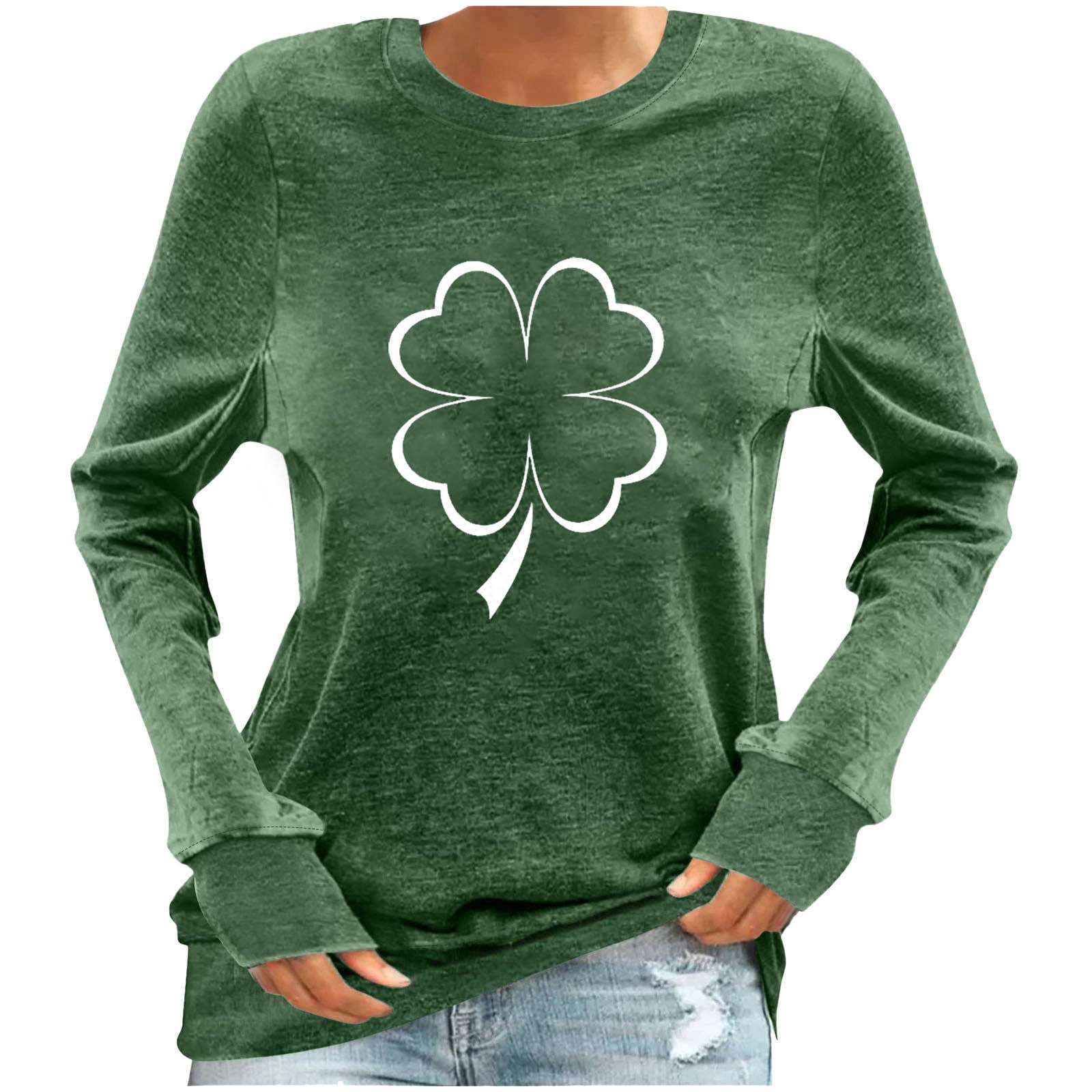 Felirenzacia Lucky Clover Women’s Sweatshirt St. Patrick Theme Pullover ...