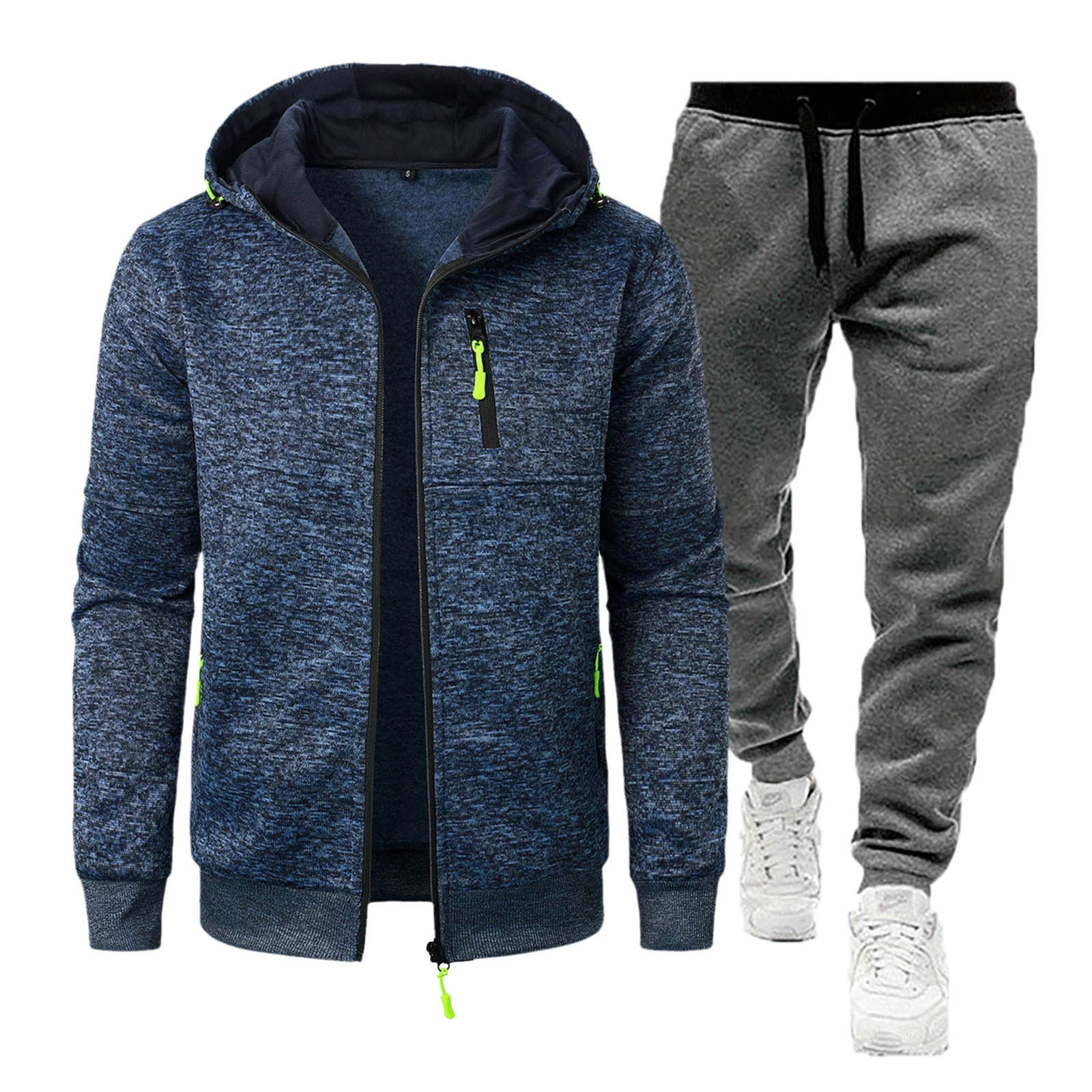 Felirenzacia Men's Athletic 2 Pieces Tracksuit Casual Full Zip Jogging ...