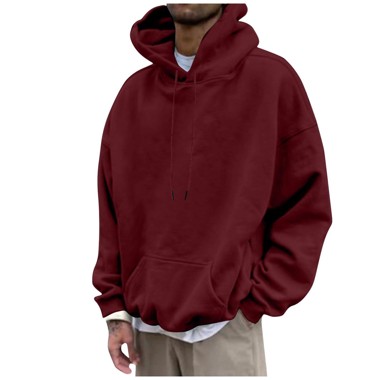 Felirenzacia Men's Long Sleeves Hooded Sweatshirt, Casual 1Lbs Plus ...
