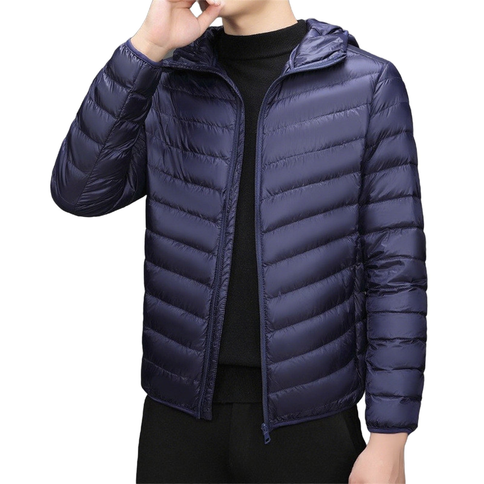Felirenzacia Mens Lightweight Packable Puffer Jacket Hooded Insulated ...