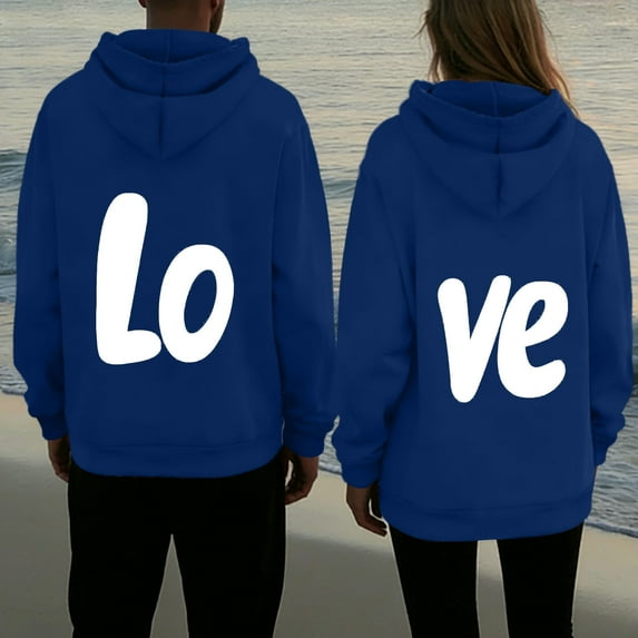 Felirenzacia Valentine's Day Matching Couple Love Graphic Hoodie, LO ...