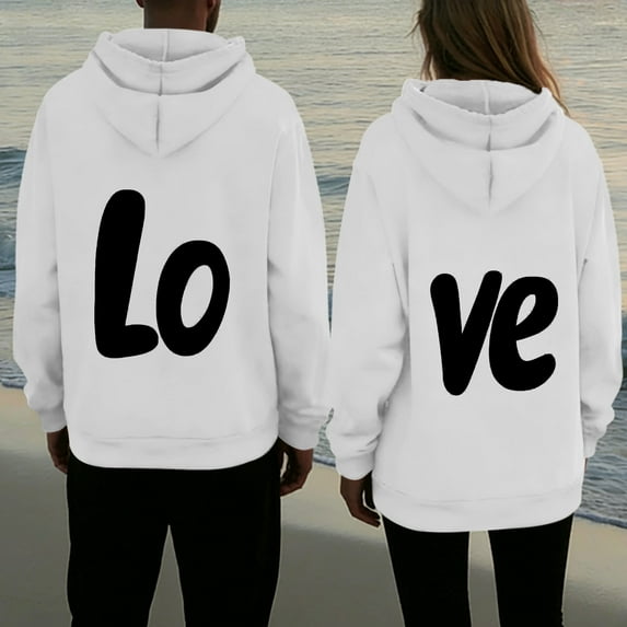 Felirenzacia Valentine's Day Matching Couple Love Graphic Hoodie, LO ...
