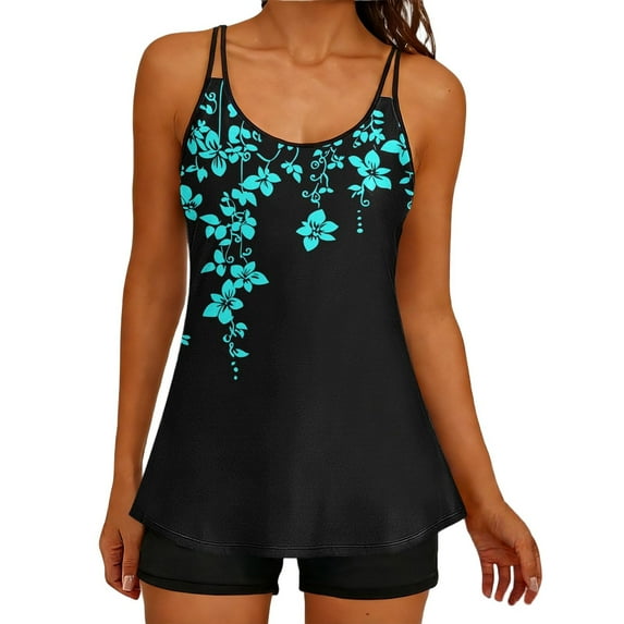 Felirenzacia Women's 2 Piece Tankinis, Athletic Push Up Boyleg Short ...