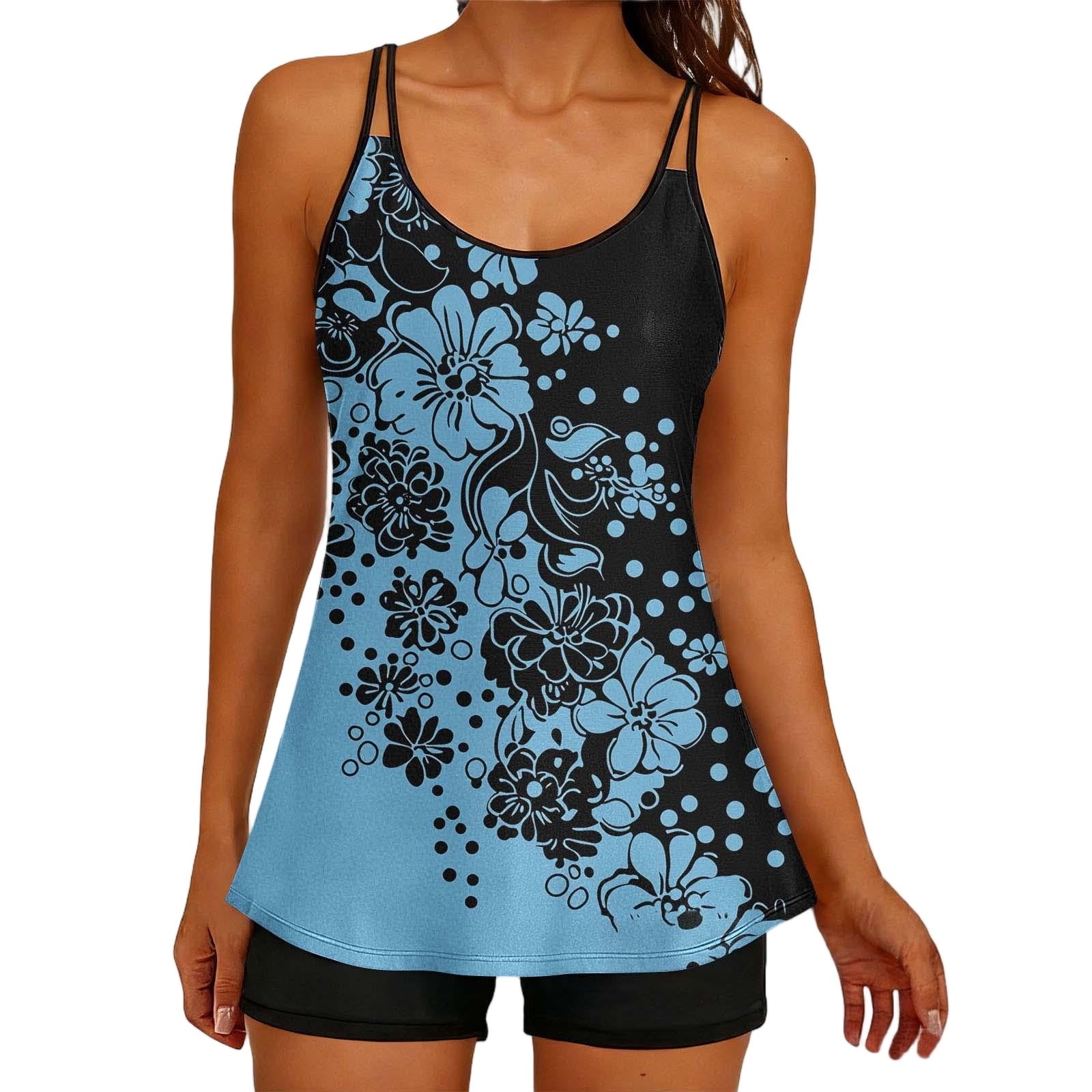 Felirenzacia Women's 2 Piece Tankinis Swimsuit, Athletic Butt Lifting ...