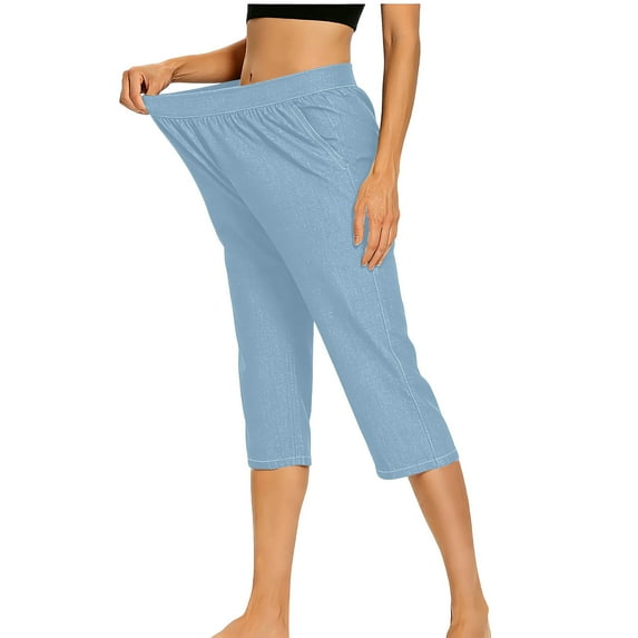 Felirenzacia Women's Capris Slim Fit Jeans, High Rise Tummy Control ...