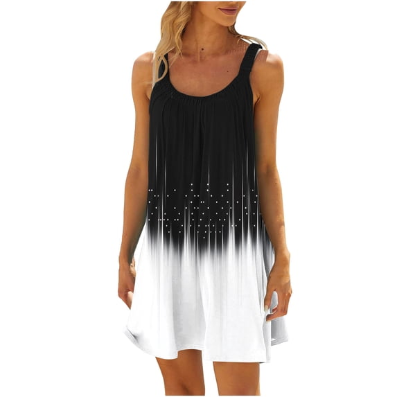 Felirenzacia Women's Color Block Sleeveless Ruffle Mini Short Dress ...