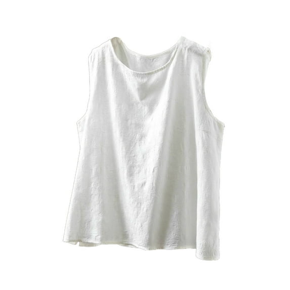 Felirenzacia Women's Comfy Linen Cotten Blend Tank Vest, Lightweight ...