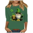 Felirenzacia Women’s Holiday Undershirt St. Patrick Clover Graphic 3/4 ...