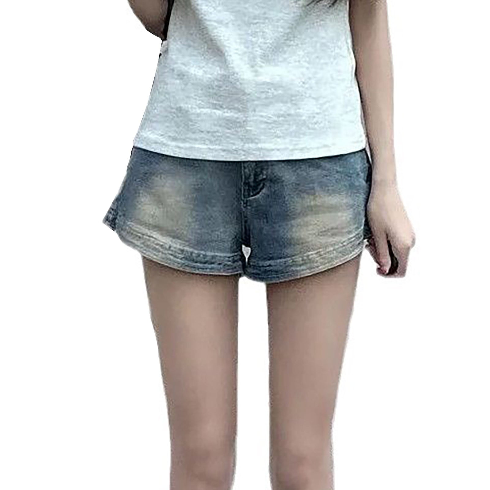 Felirenzacia Women's Low Rise Denim Shorts Y2k Stretch Mini Jean Shorts ...