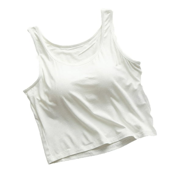 Felirenzacia Women's Padded Cotton Cropped Tank Top, No Boundaries ...