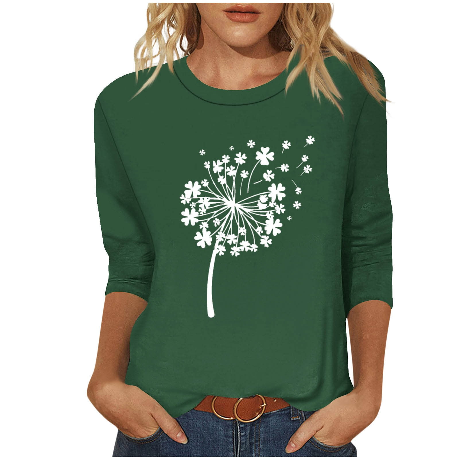 Felirenzacia Women’s Shamrock 3/4 Sleeve Shirt St. Patrick’s Day ...