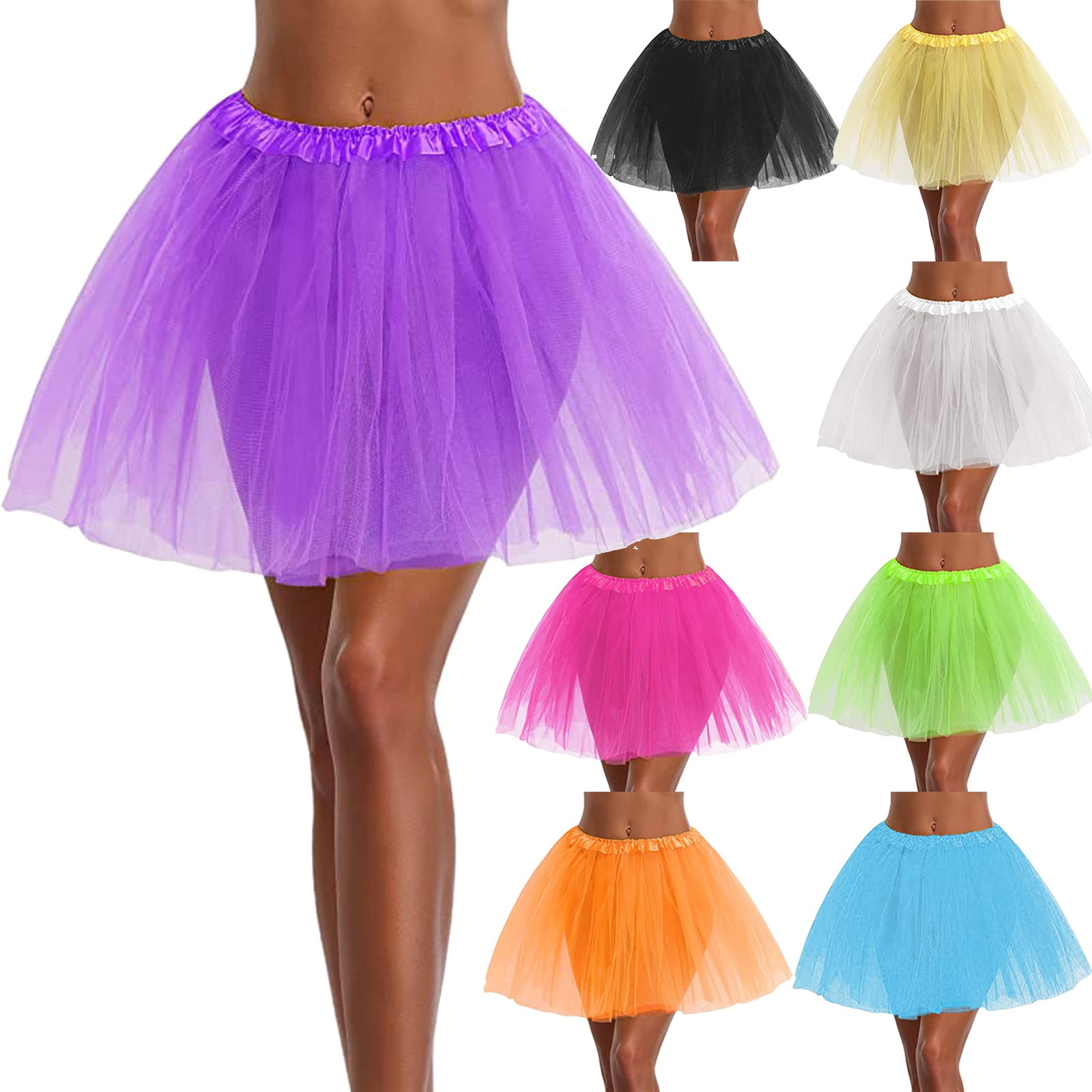 Felirenzacia Women’s Short Tutu Skirt, Elastic Waist, Flared Silhouette ...