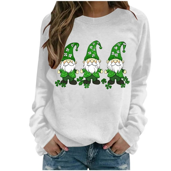 Felirenzacia Women’s St. Patrick Clover Sweatshirt Cute Holiday ...
