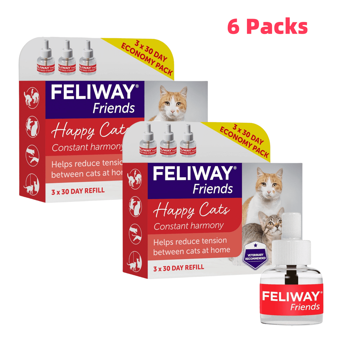 Feliway Friends 30 Day Refill | 48ml Feliway Friends Refill 3 Pack for ...