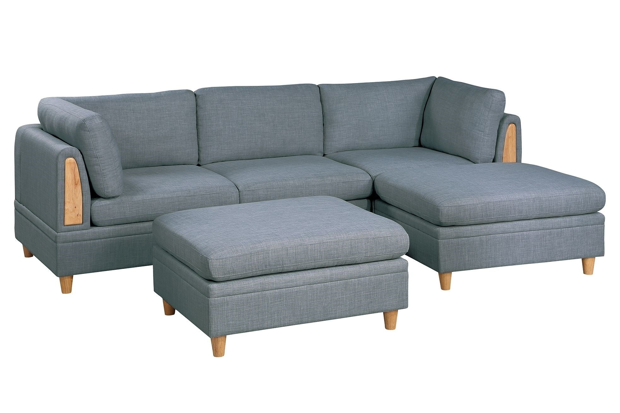 Felix 5pc Modular Sectional Sofa Set 2x Wedges 1x Armless Chair And 2x ...