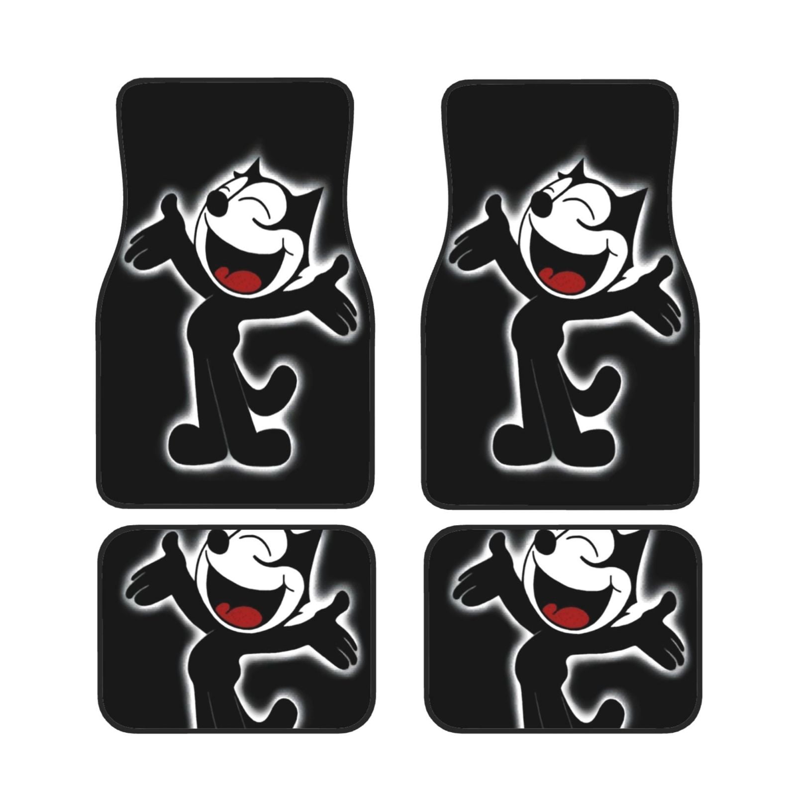 Felix The Cat Car Floor Mats, 4-Pcs Full Set Rubber-Lined All-Season ...