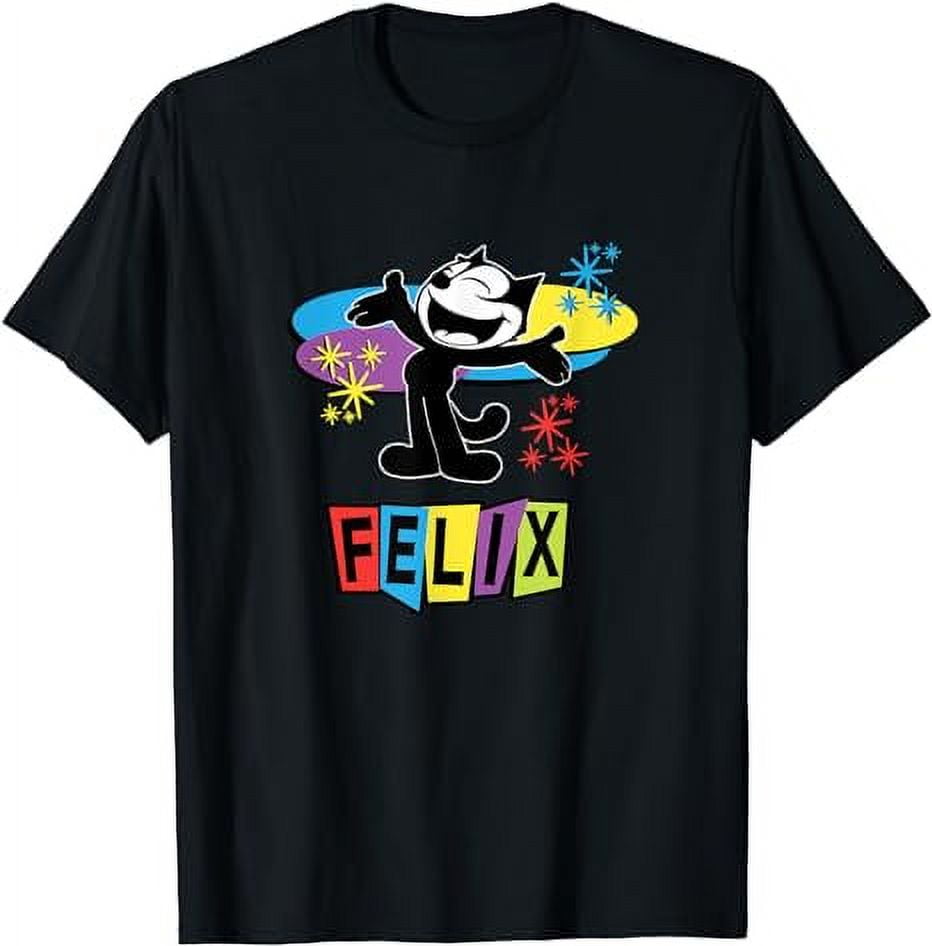 Felix Cat Comics Retro Futurist TV in Joyful Happy Design T-Shirt ...