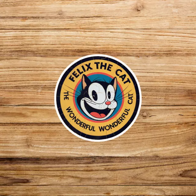 Felix The Cat Wonderful Vintage Cartoon Character Round Stickerphone ...