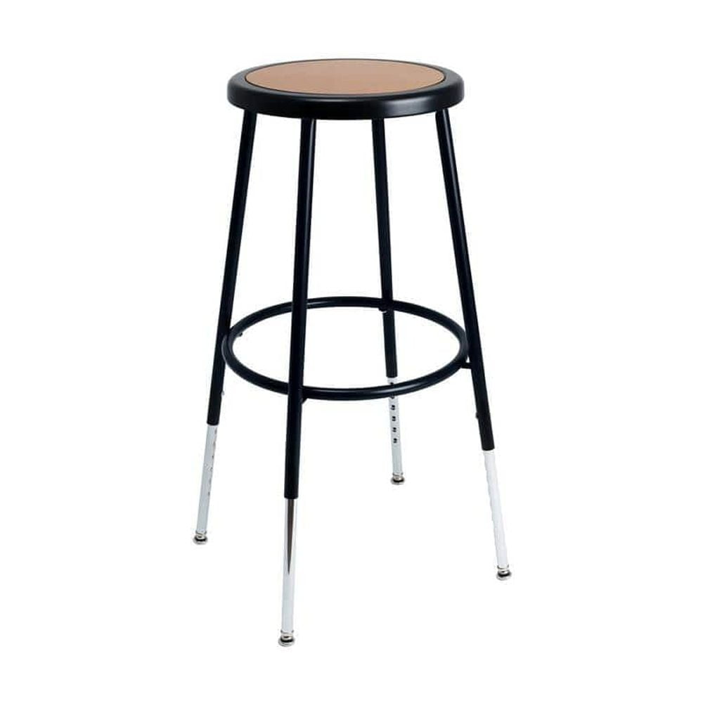 Felix Collection Height Adjustable 25 in. to 33 in. Stool, Black Metal ...