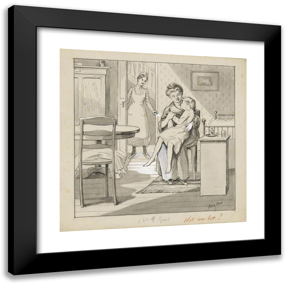 Felix Hess 20x20 Black Modern Framed Museum Art Print Titled - Girl is ...