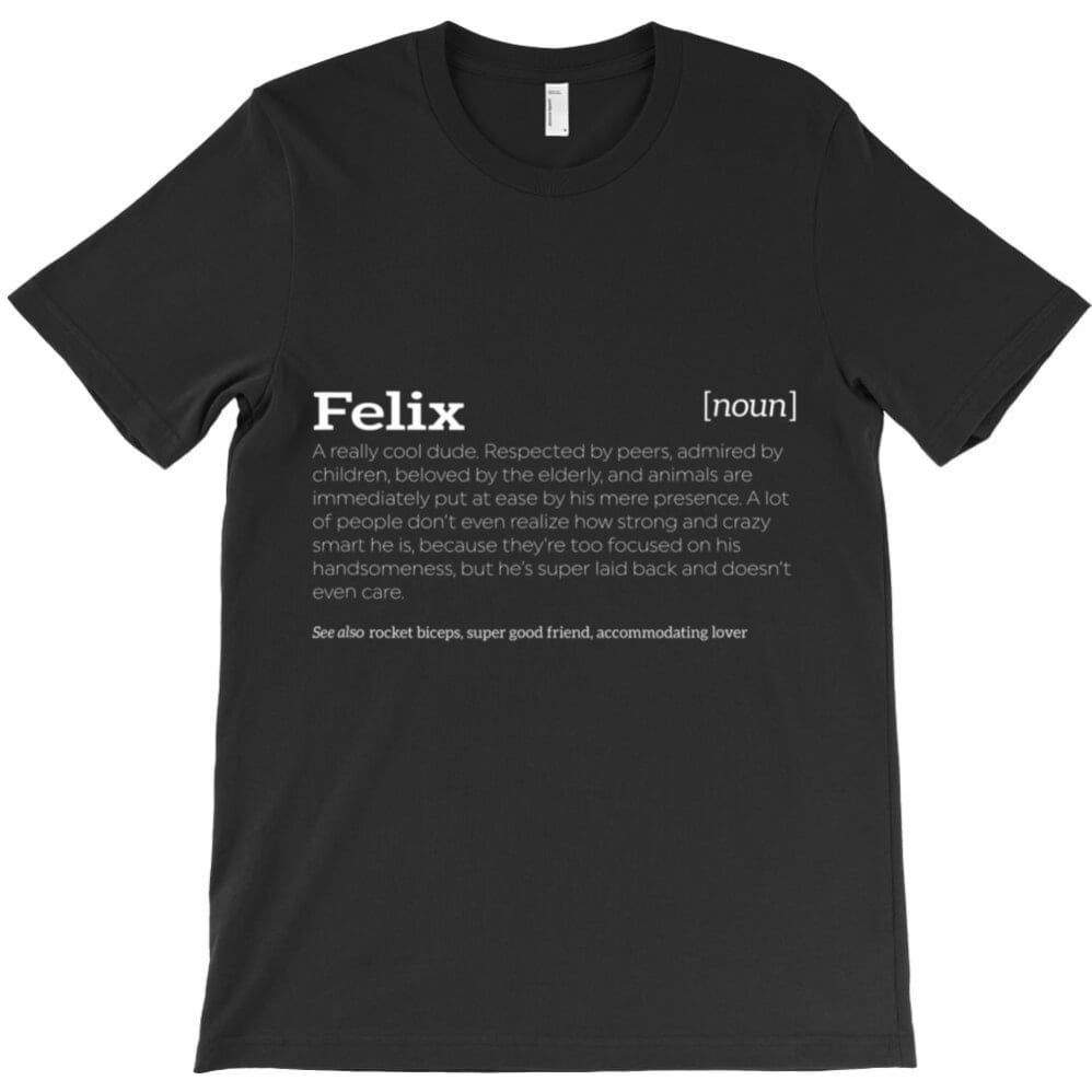 Felix Is A Cool Dude Funny Compliment Quote Graphic T-Shirt G8509, Up ...