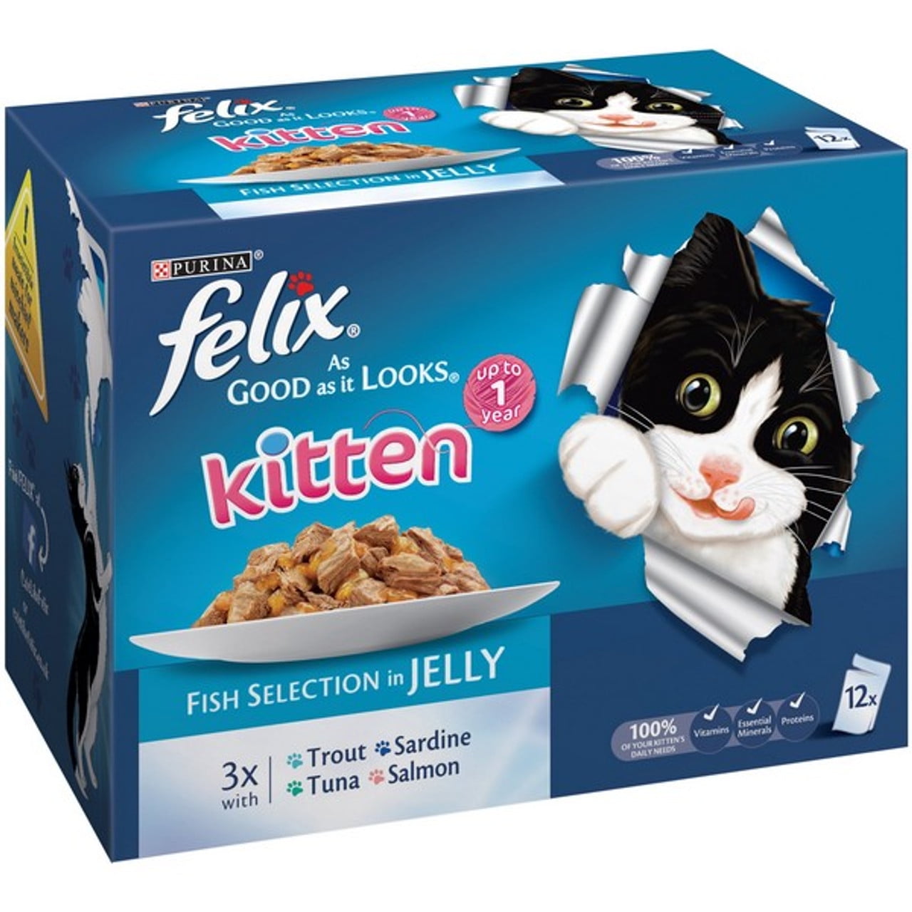 Felix Kitten AGAIL Mixed Variety Fish Cat Food (12Pk) 100g - Walmart.com