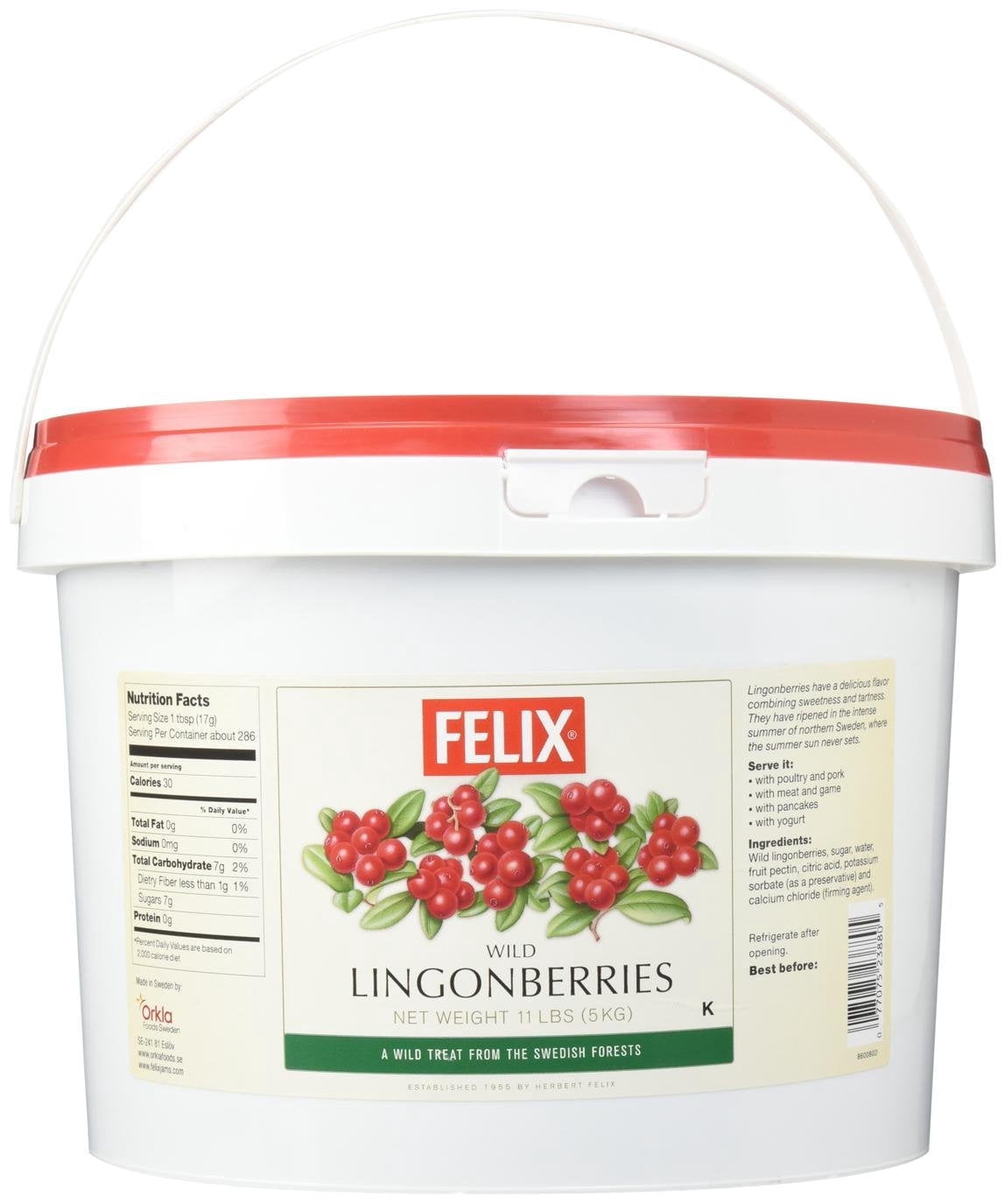 Felix Lingonberries, 11 lb bucket - Walmart.com