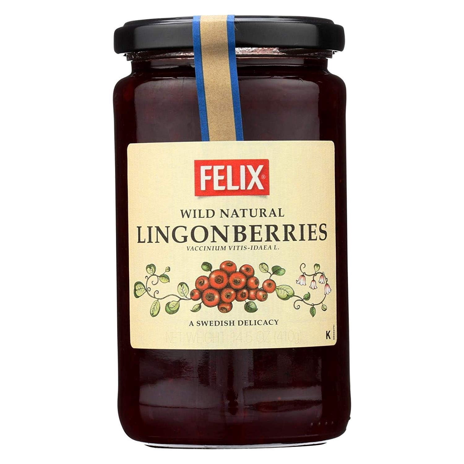 Felix Natural Preserve Lingonberry Jam, 14.5 Ounce - A Swedish Delicacy ...
