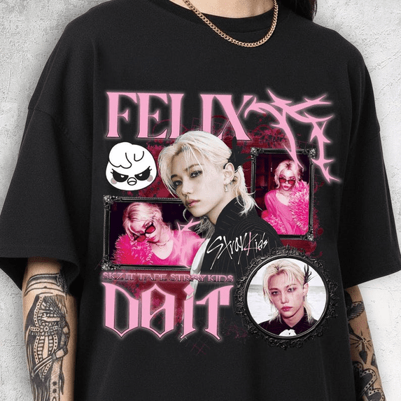 Felix Stray Kids 'Do It' Graphic T-Shirt, 2025 dominATE Tour & SKZ ...