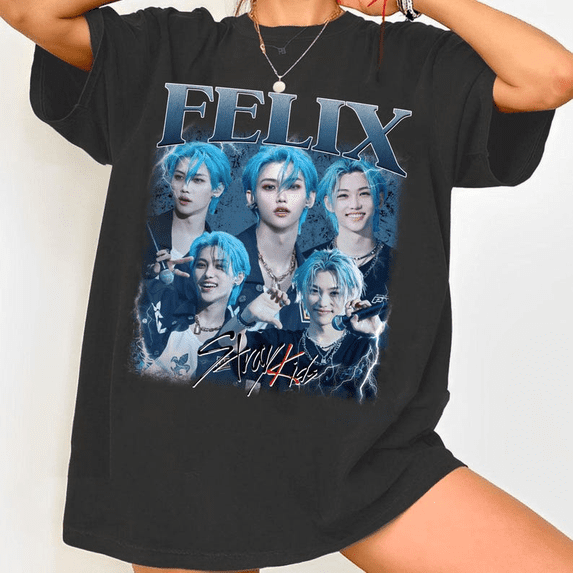 Felix Stray Kids Retro 90s Graphic T-Shirt, Retro Kpop Unisex Fan Tee ...