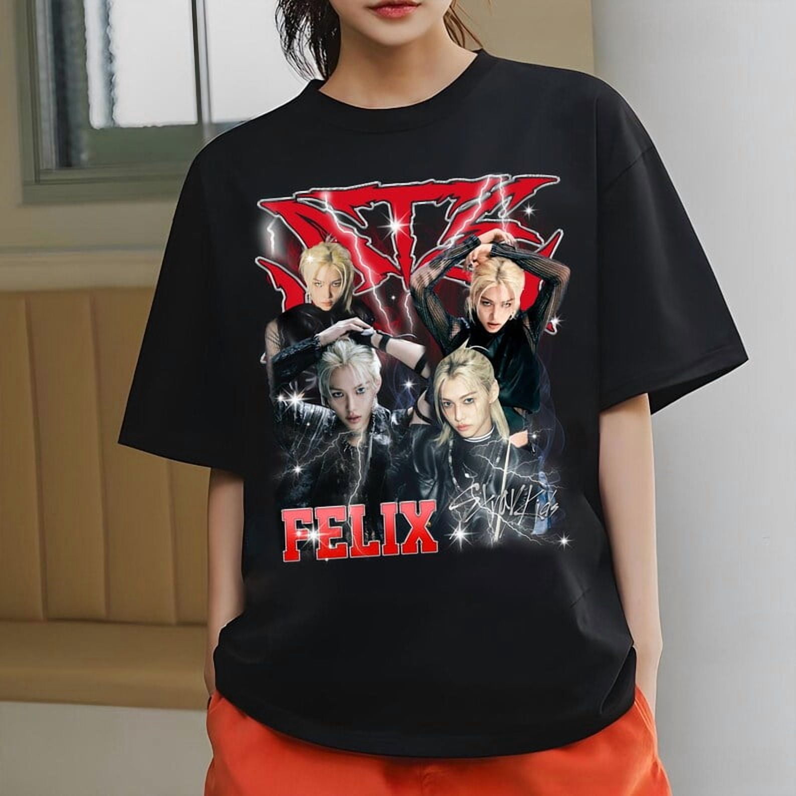 Felix Stray Kids Vintage Graphic Tee, Bold K-Pop Aesthetic Shirt, For ...