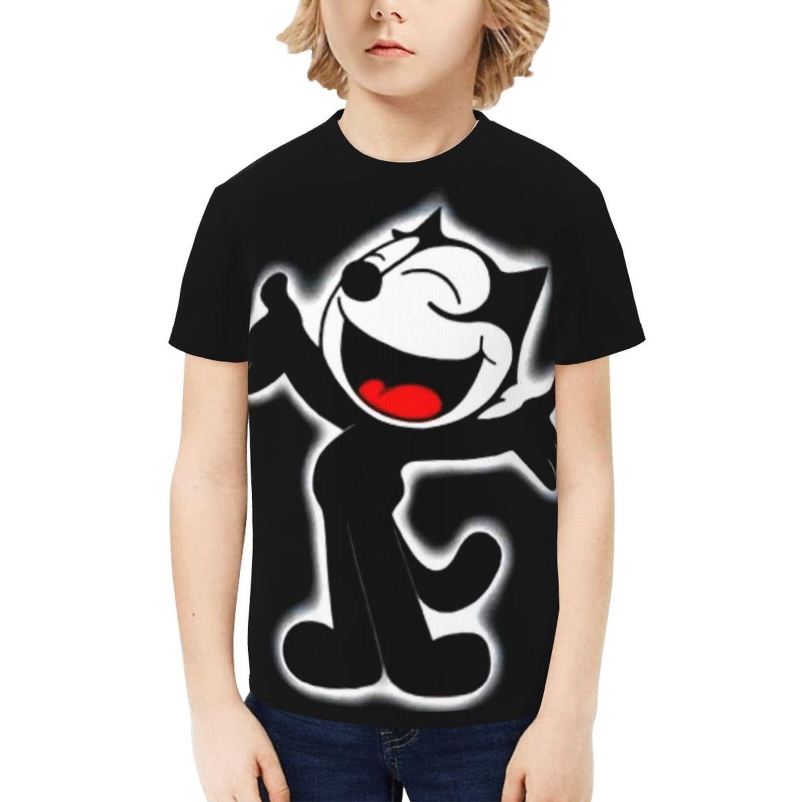 Felix The Cat Boys Girls Teens T Shirt Graphic Print Casual Short ...