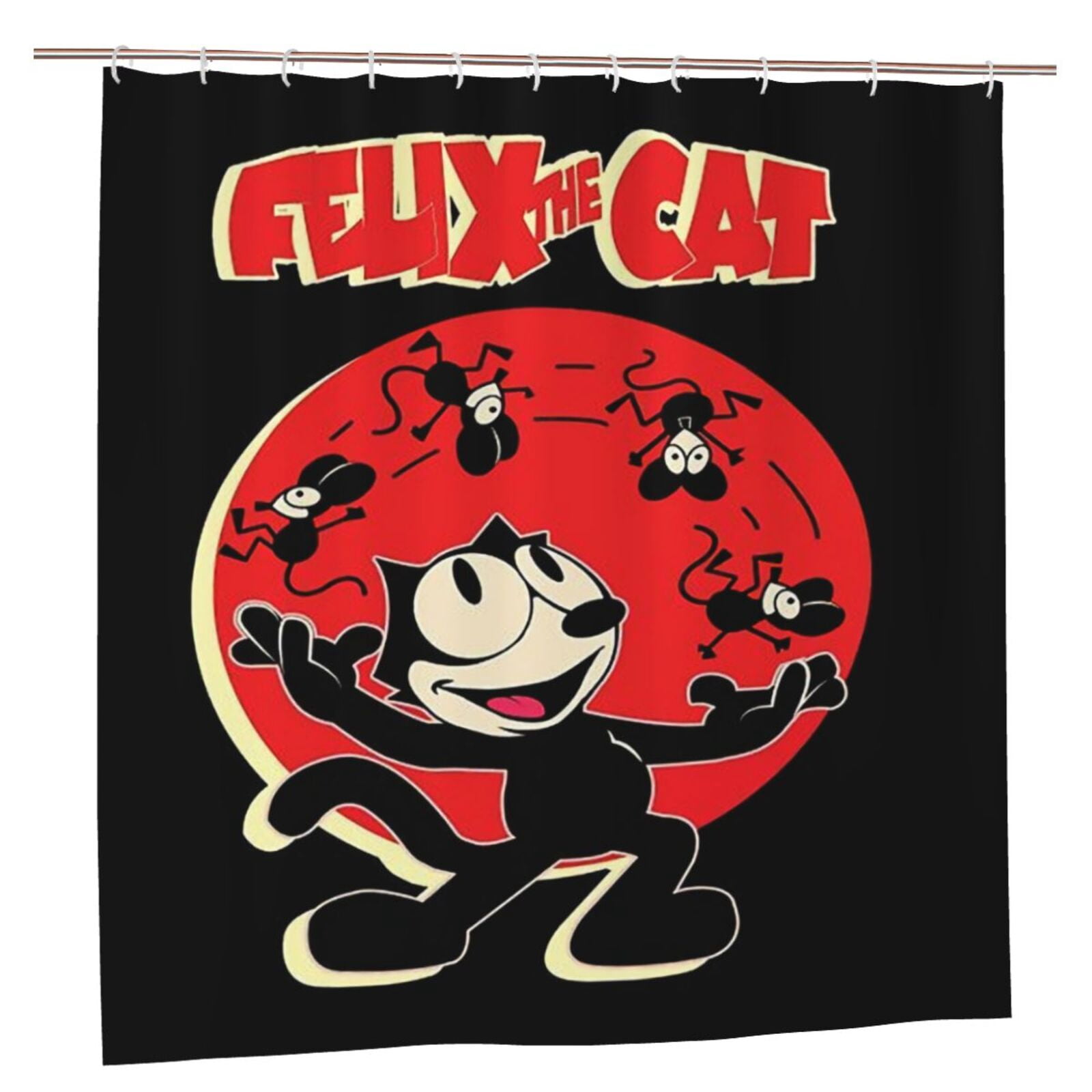 Felix The Cat Cartoon Shower Curtain 72" X 72" Anime Bathroom Decor ...