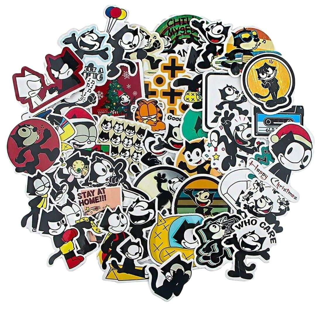 Felix The Cat Cartoon Themed Set of 44 Assorted Stickers Decal Set ...