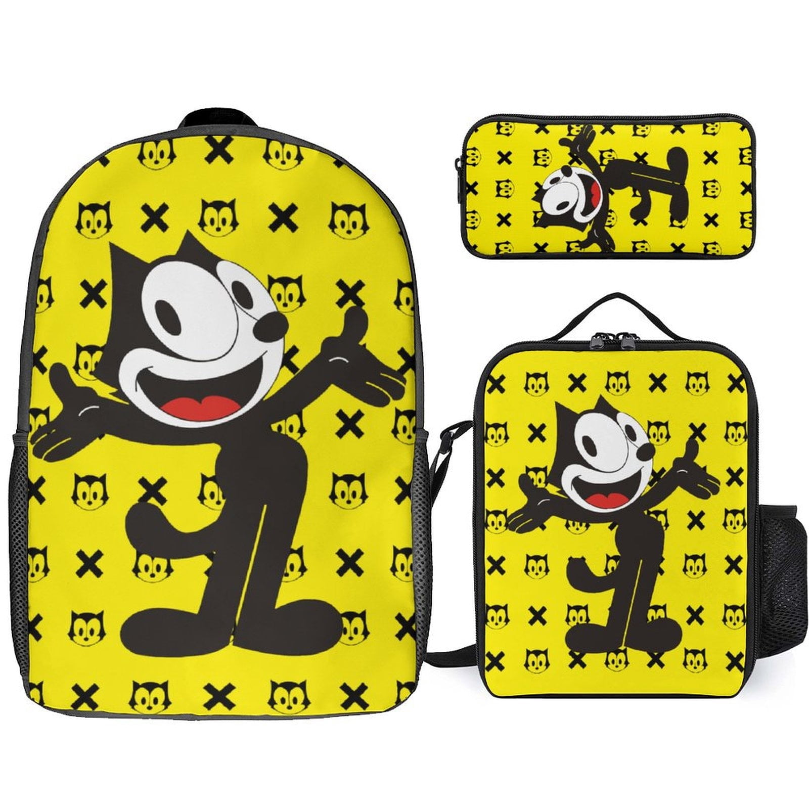 Felix The Cat Felix The Cat 3Pcs Backpack Sets Bookbag with Lunch Bag ...