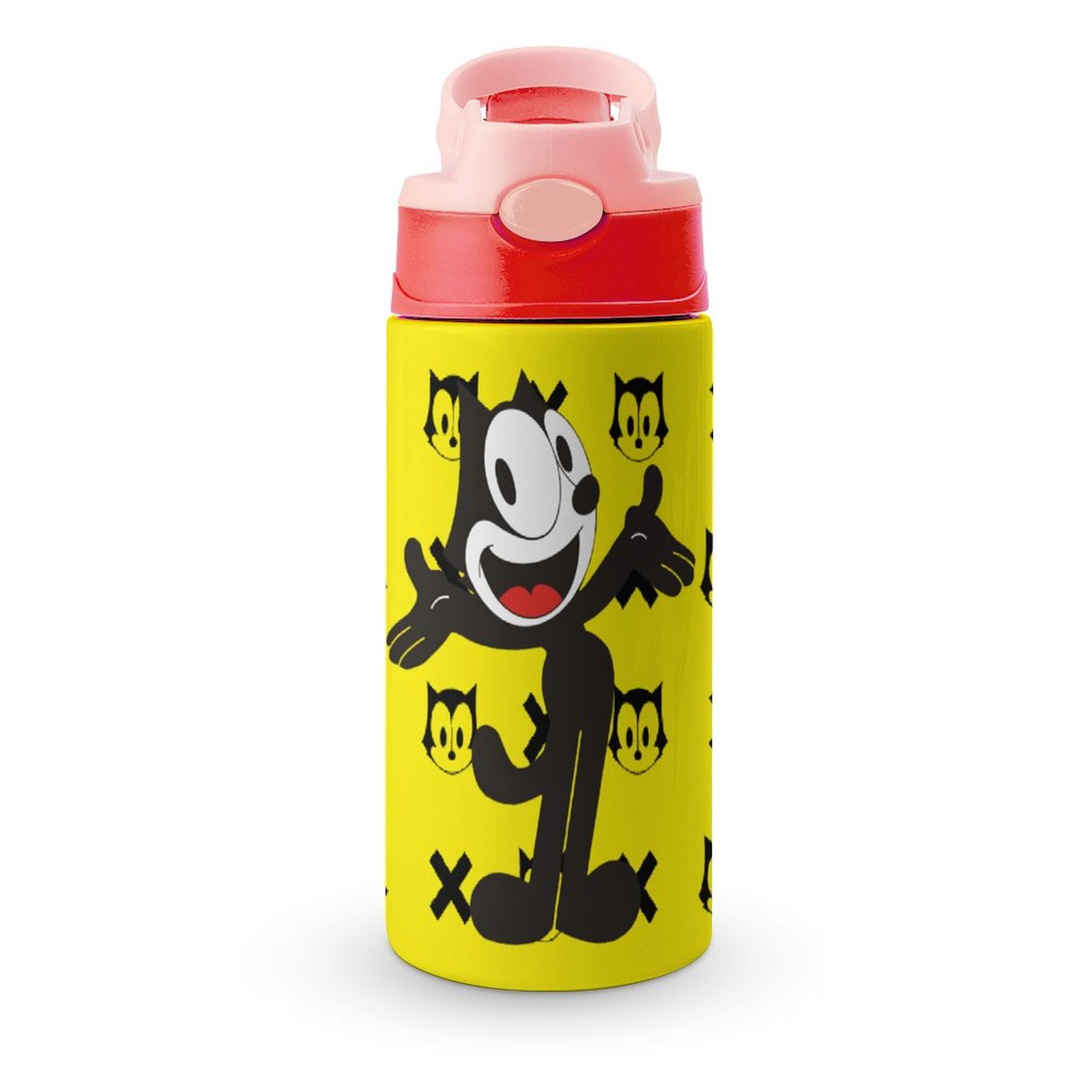 Felix The Cat Felix The Cat Kids Straw Water Bottle, Stainless Steel ...