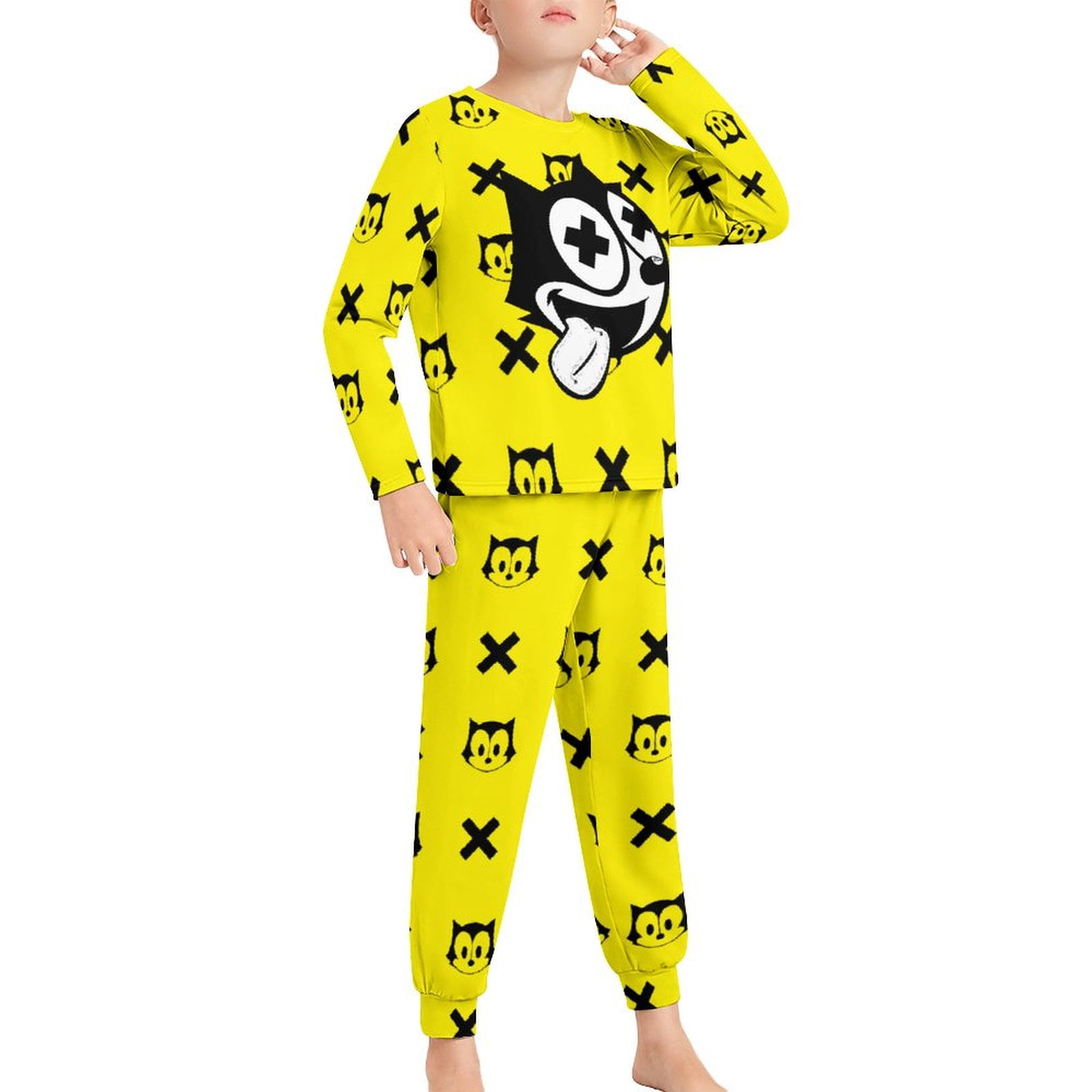 Felix The Cat Felix The Cat Little Big Bo-ys Gi-rls Pajamas Set Long ...