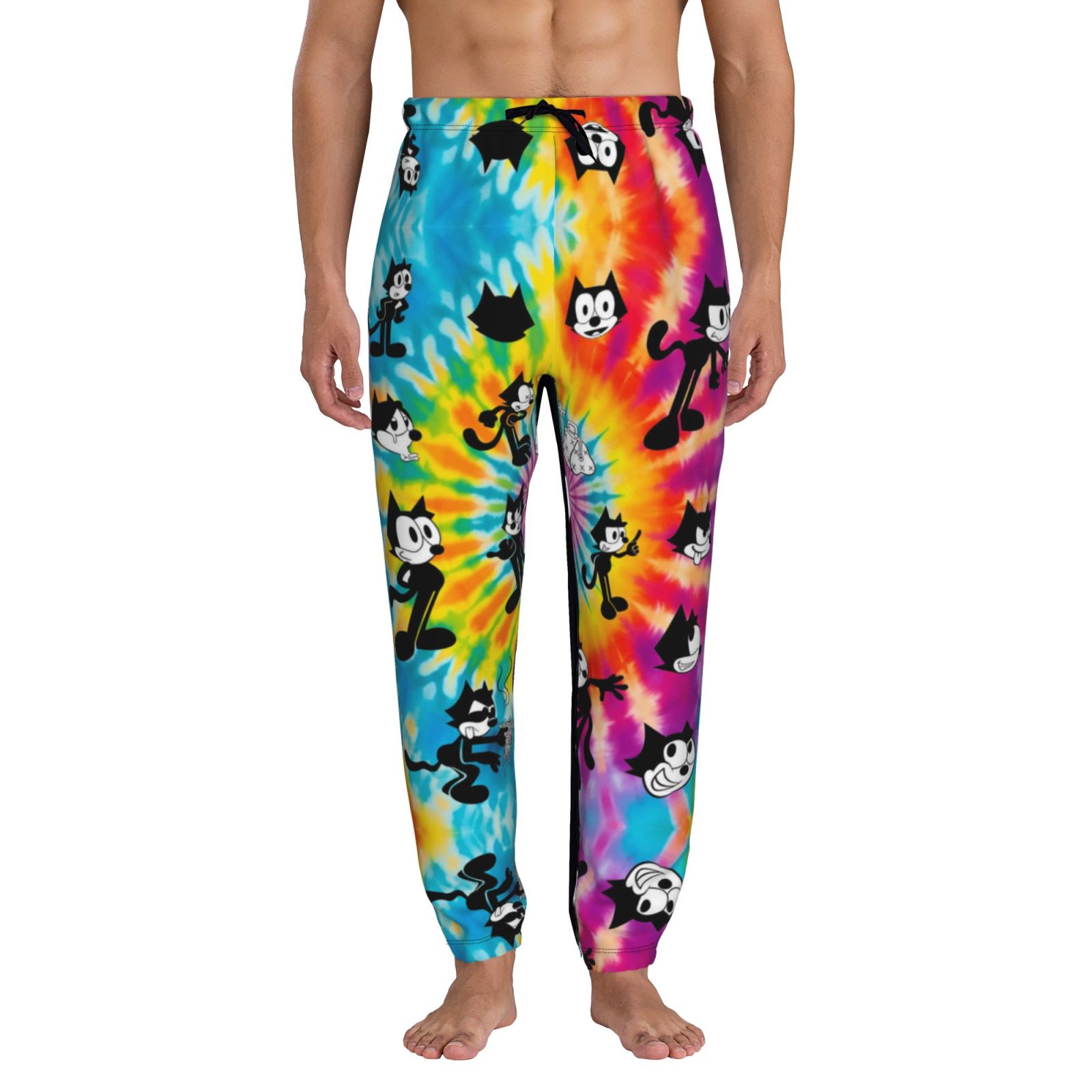 Felix The Cat Front Print Sweatpants for Men Lightweight Sport Casual ...