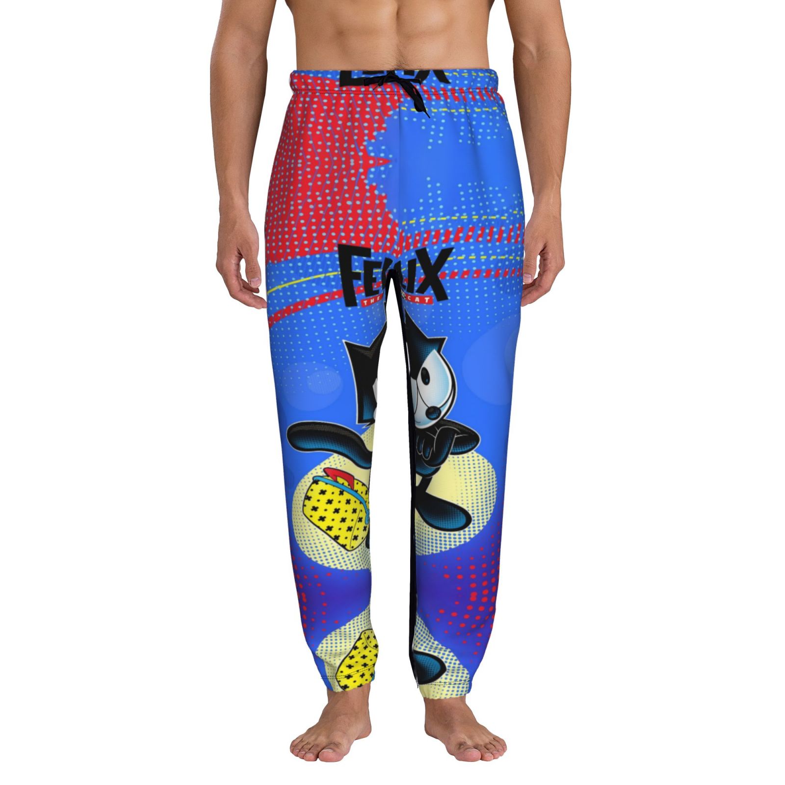 Felix The Cat Front Print Sweatpants for Men Lightweight Sport Casual ...