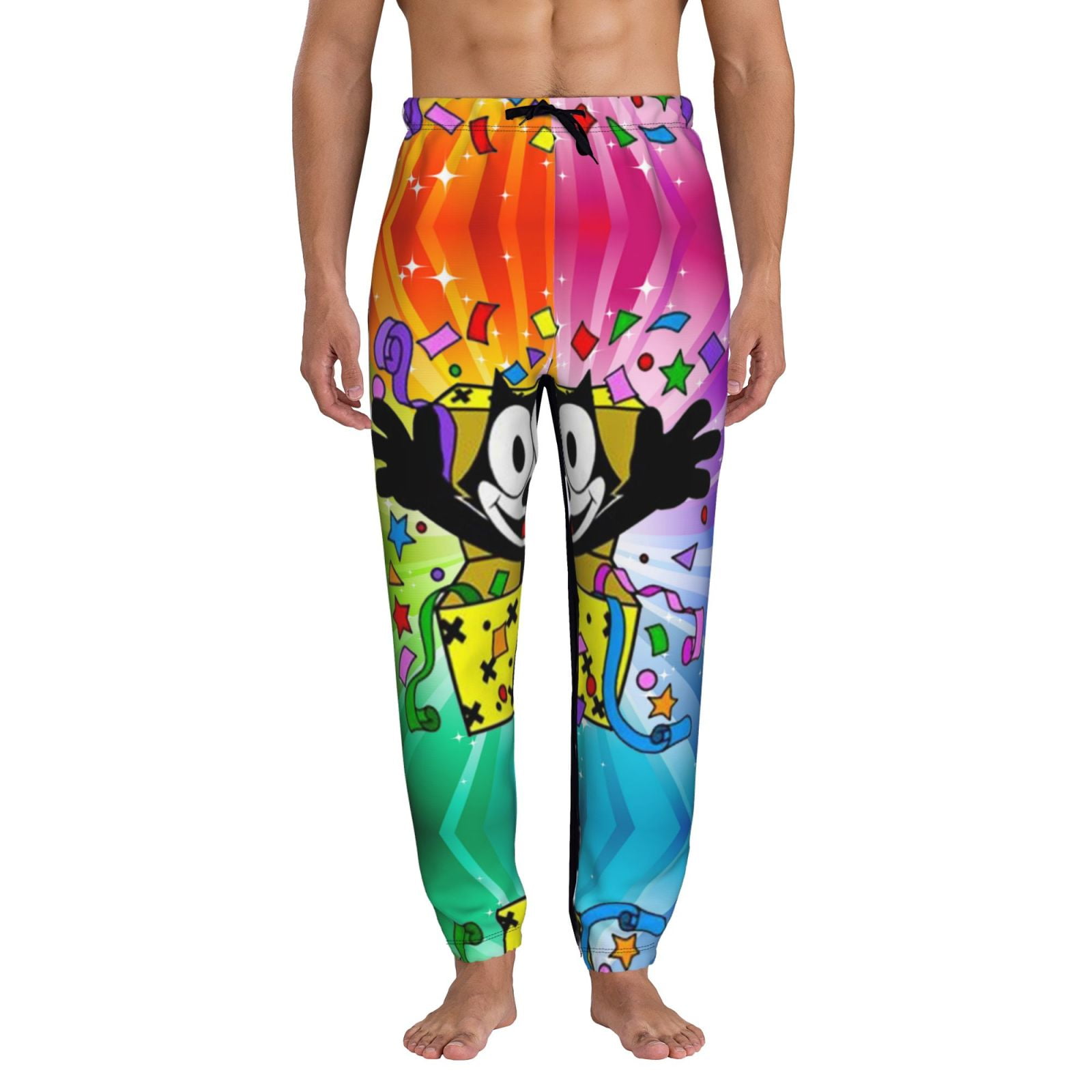 Felix The Cat Front Print Sweatpants for Men Lightweight Sport Casual ...