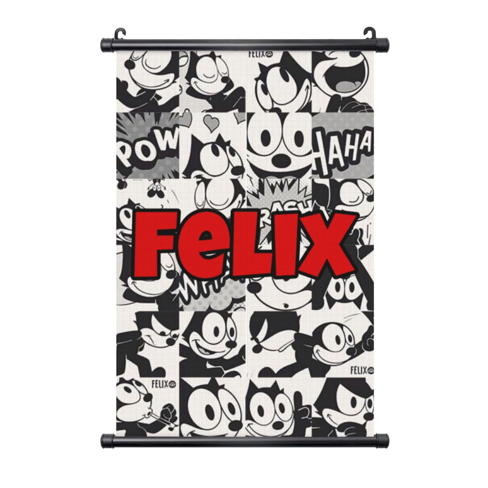 Felix The Cat Hanging Poster Plastic Shaft Canvas Wall Hanging Banner ...
