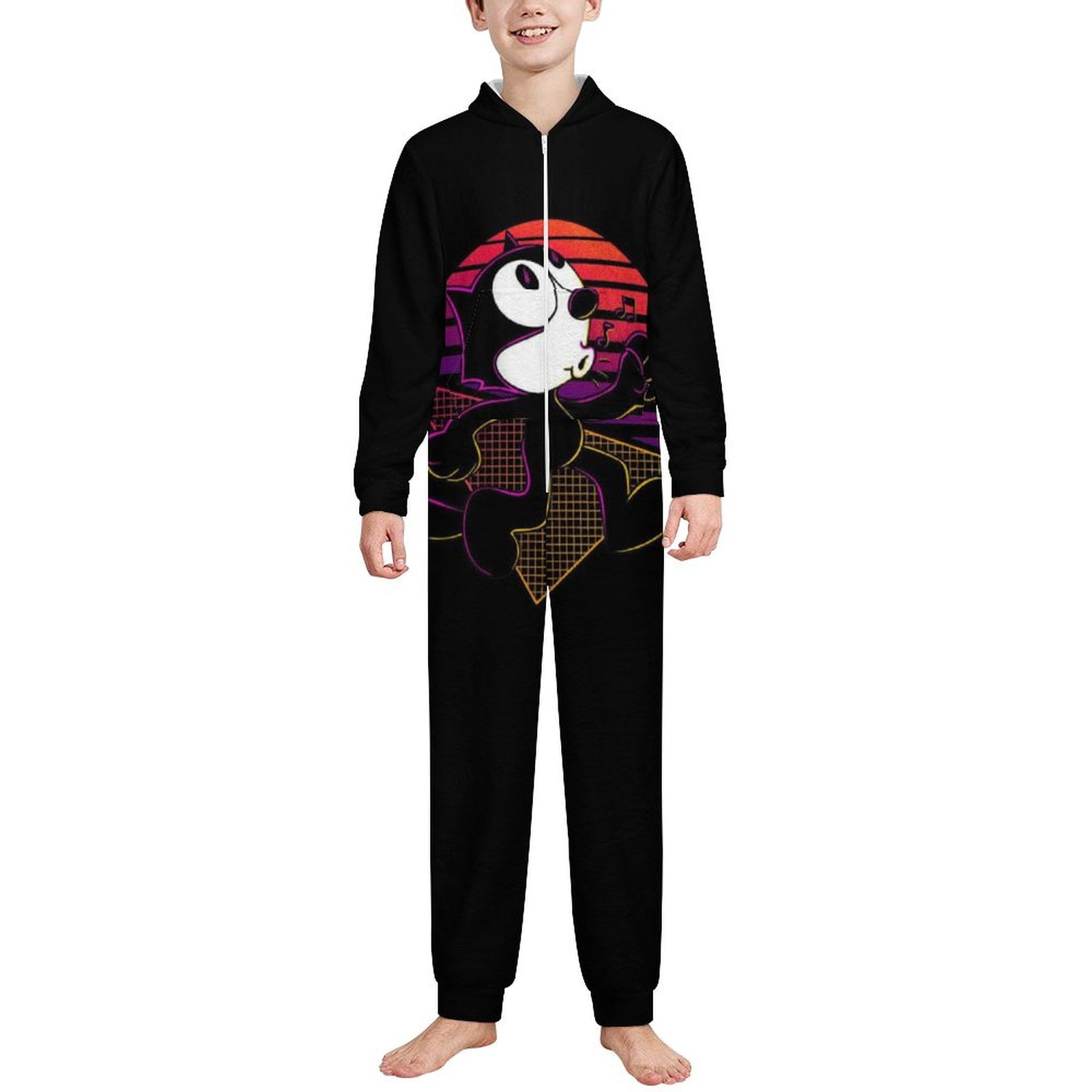 Felix The Cat Kids Union Suit One Piece Pajama Onesie Sleepwear for ...