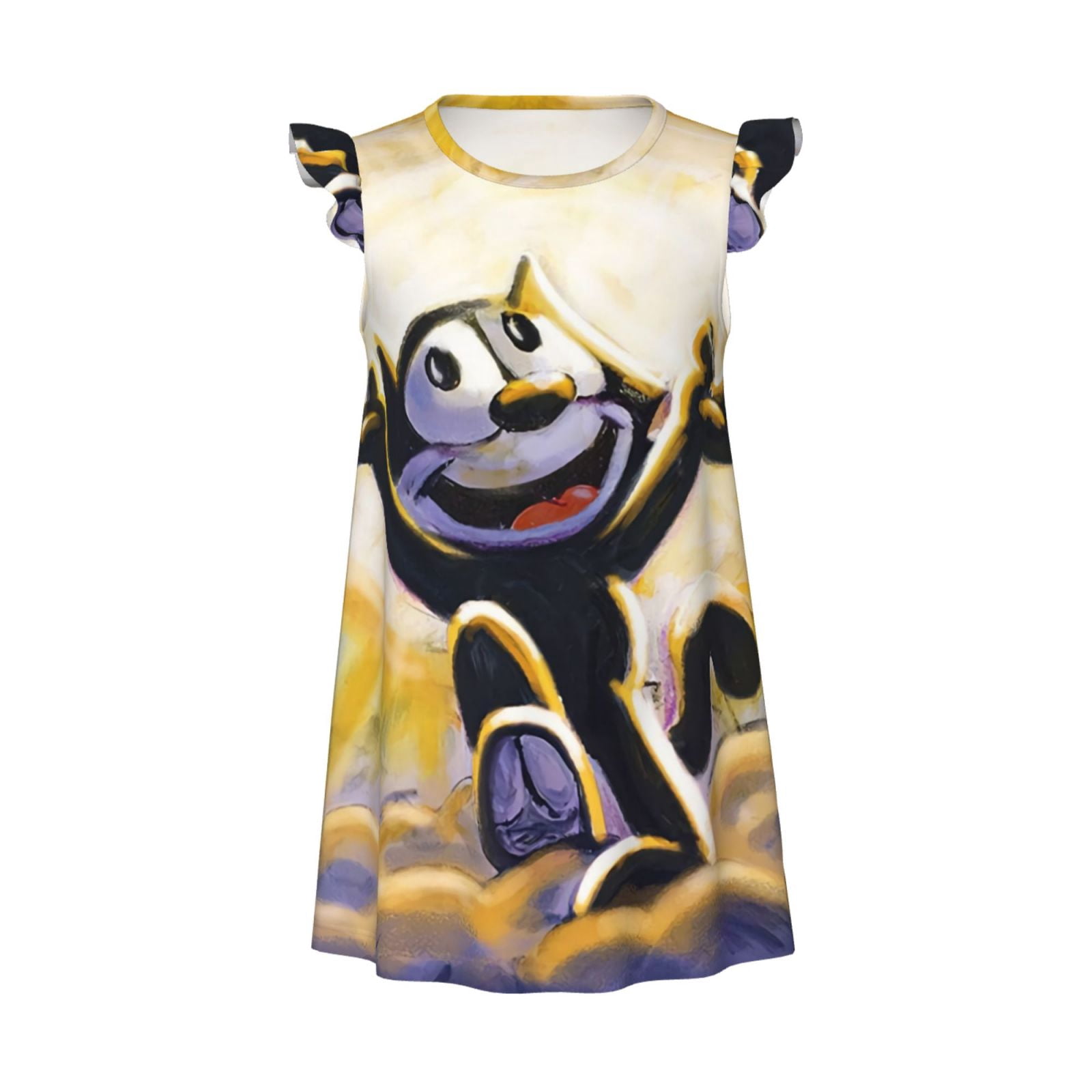 Felix The Cat Little Girls Nightgowns Soft Flutter Sleeve Night Dress ...