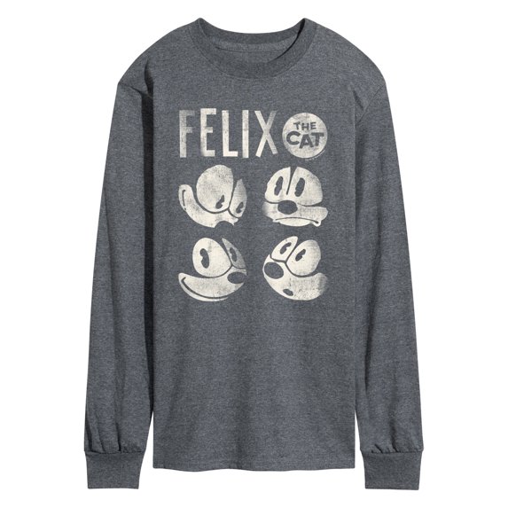 Felix the Cat - Felix Faces Tonal Washed - Men's Long Sleeve Graphic T ...