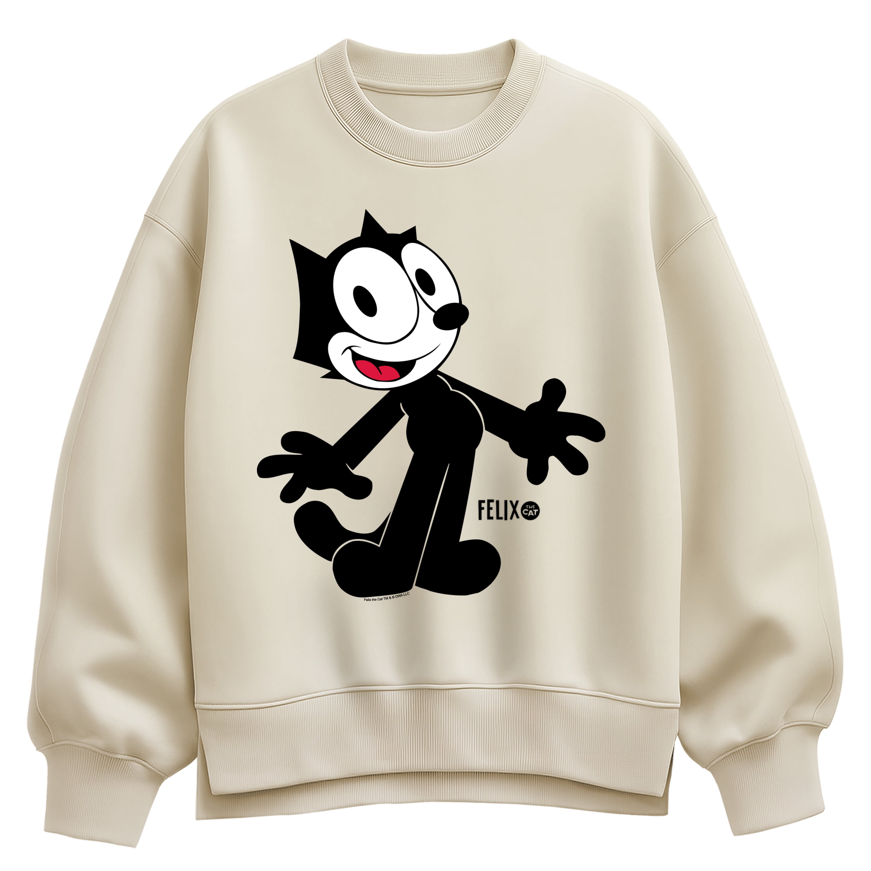 Felix the Cat - Felix With Logo - Women's Oversized Fleece Crew ...