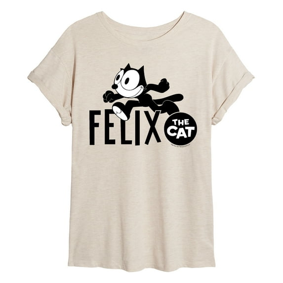 Felix the Cat - Running Felix - Juniors Oversized Graphic T-Shirt ...