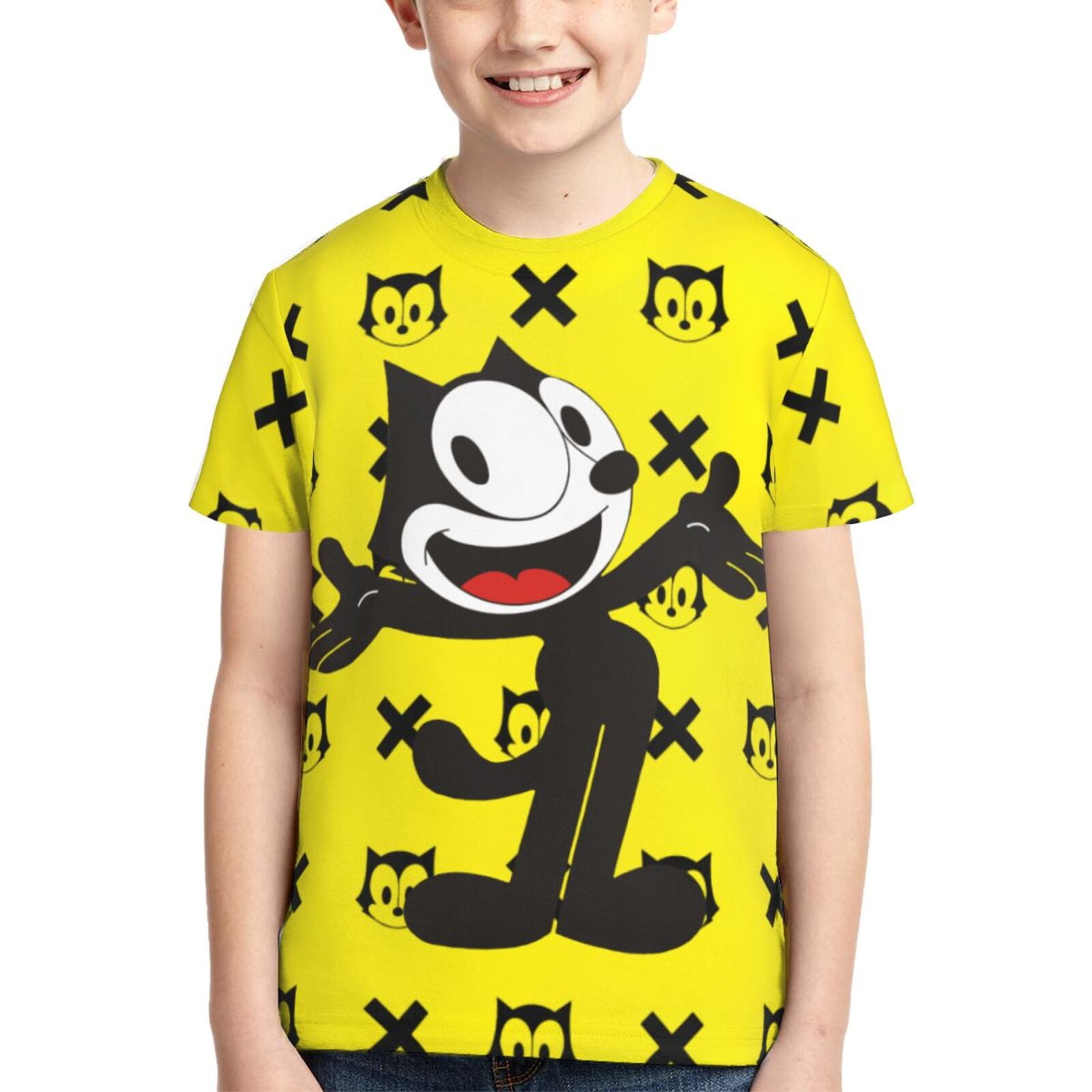 Felix the Cat T Shirts 3D Printed Short Sleeve Tee Shirt for Boys Girls ...