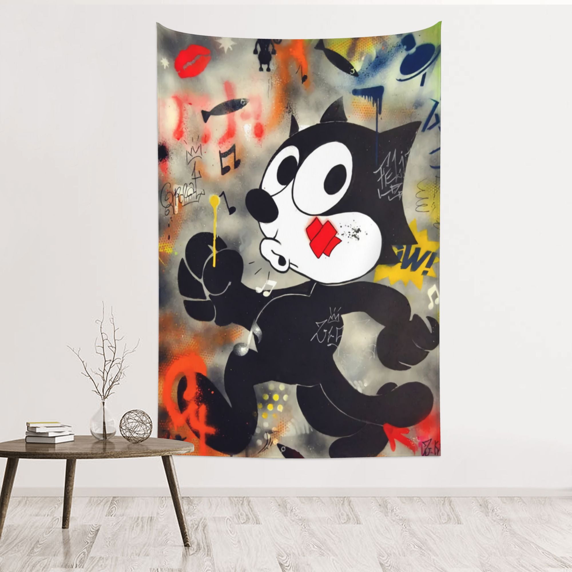 Felix the Cat Tapestry Aesthetic Wall Hanging for Living Room Bedroom ...