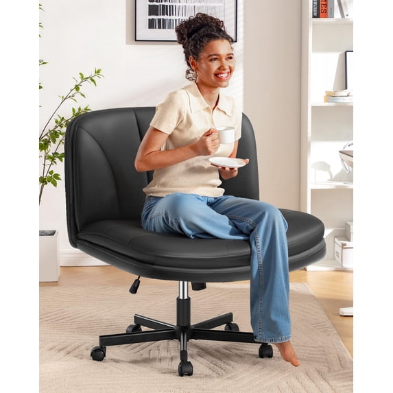 FelixKing Criss Cross Chair with Wheels, Cross Legged Office Chair ...