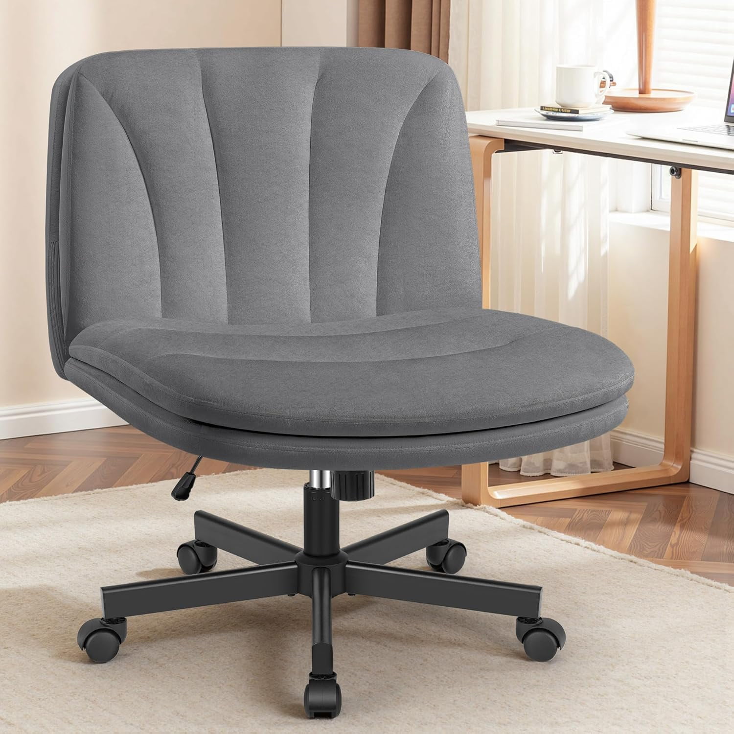 FelixKing Criss Cross Chair with Wheels, Cross Legged Office Chair ...
